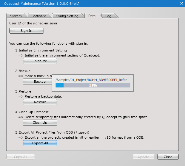 Quadcept Maintenance - Data Management